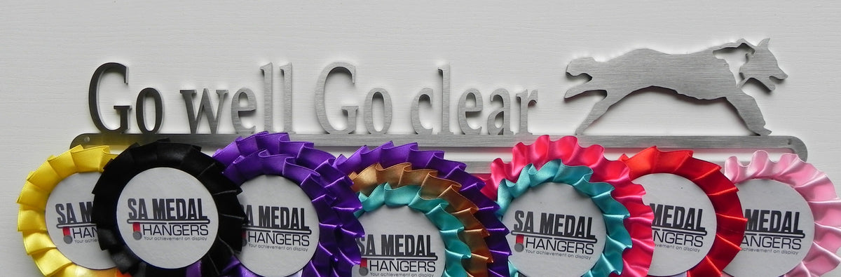 Personalised Rosette Hanger - Single Row of Writing – SA Medal Hangers