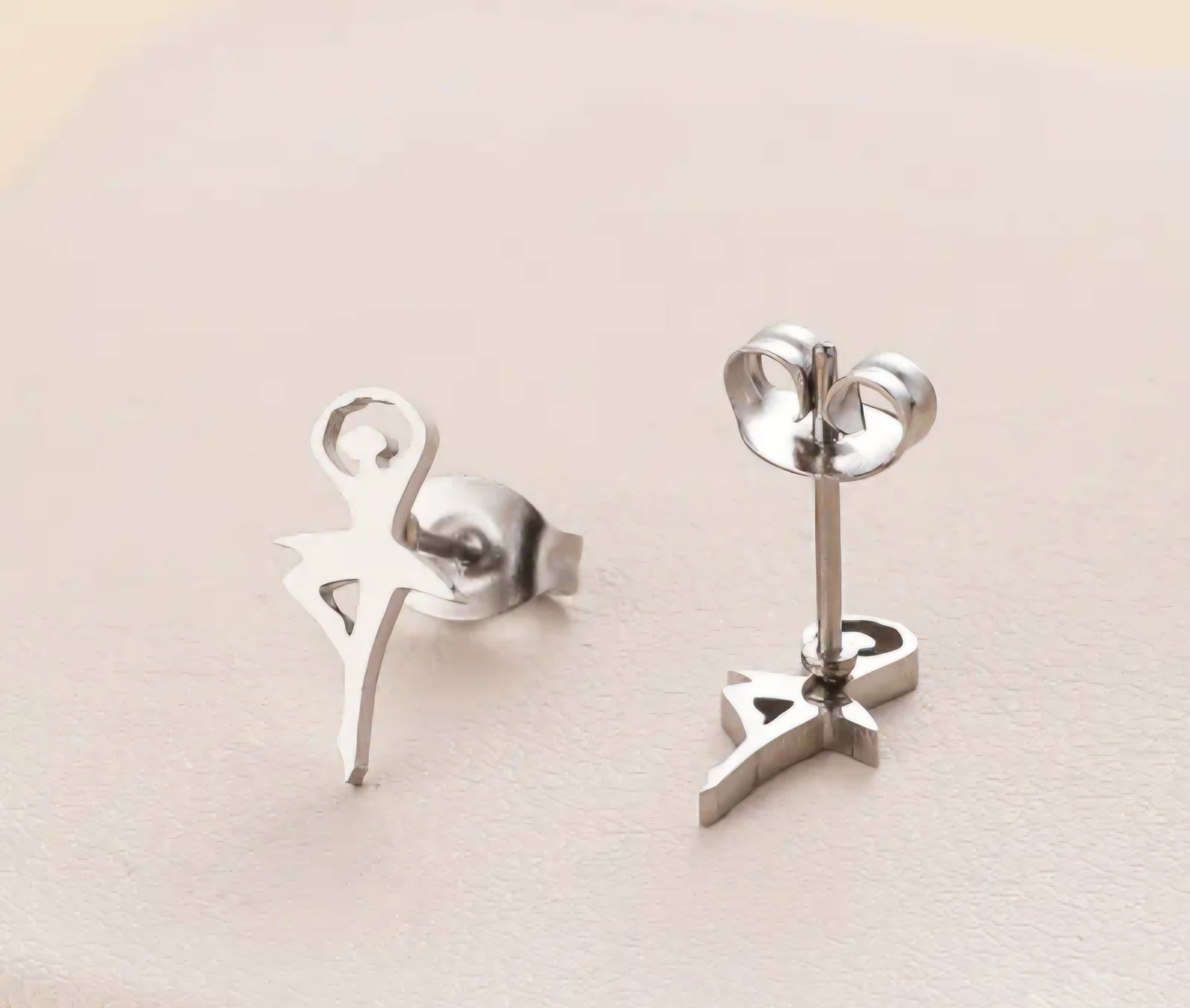 Ballet Dancer Stainless Steel Stud Earrings – SA Medal Hangers